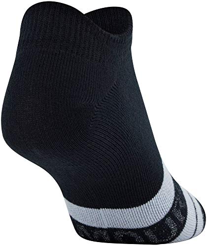 Under Armour Women's Essential 2.0 Lightweight No Show Socks, 6-Pairs , Black/Gray Assorted , Medium