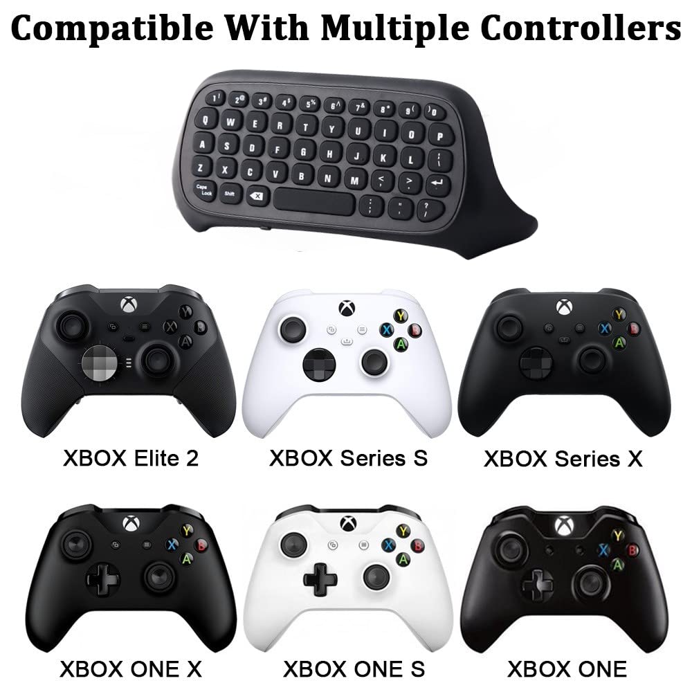 Xbox Keyboard, 2.4G Wireless Keypad Gamepad Chatpad Online Gaming Live Chat Message Keyboard with 3.5MM Headset and Audio Jack for Microsoft Xbox Series S/X, Xbox One S/X & Elite 1 2 Controller
