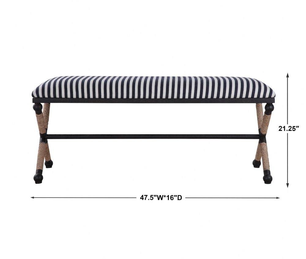 Uttermost Braddock - 47.5 inch Striped Bench