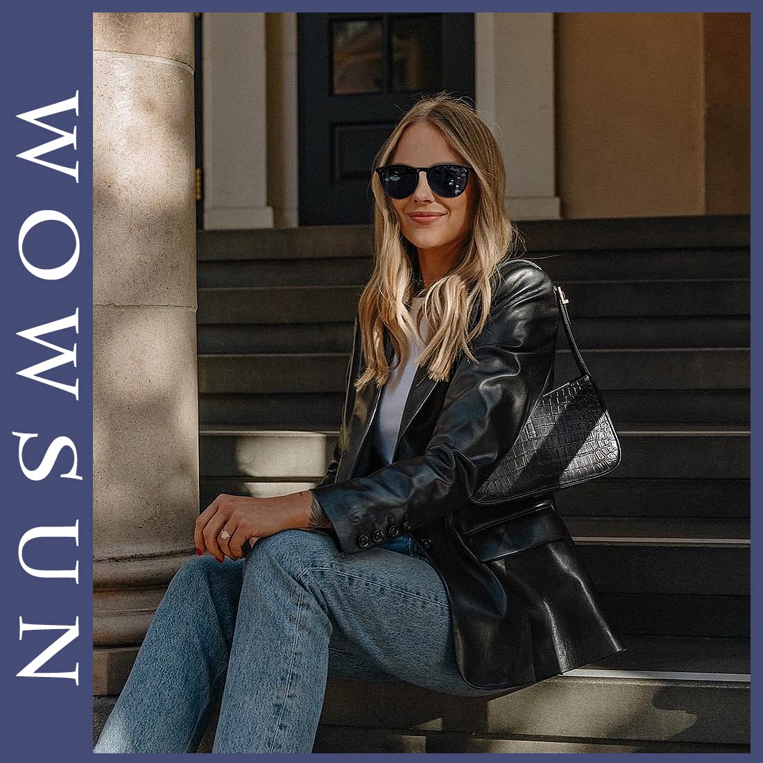 WOWSUN Retro sunglasses womens 2024 trendy round classic glasses