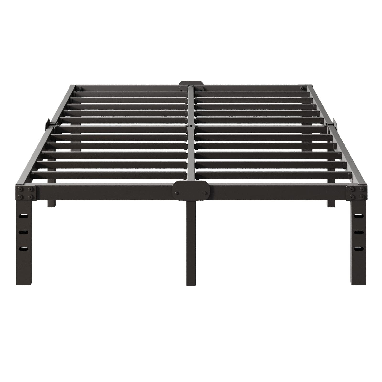 xtfei 18 Inch King Size Bed Frame No Box Spring Needed, 3000lbs Heavy Duty Metal Frames with Steel Slats Support Easy Assembly Under Bed Storage Noise Free Black