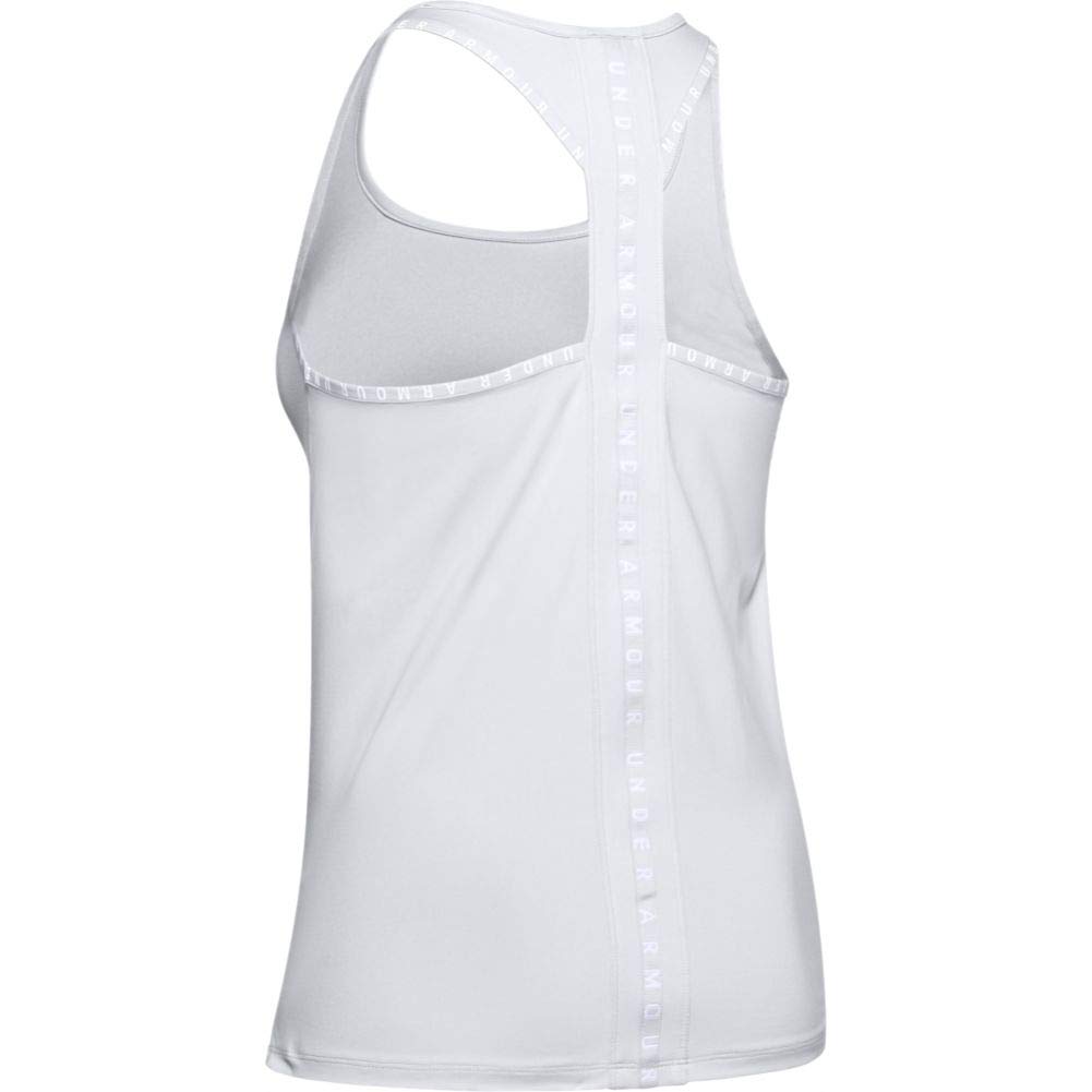 Under Armour Women's Knockout Tank Top , Halo Gray (014)/White, X-Large