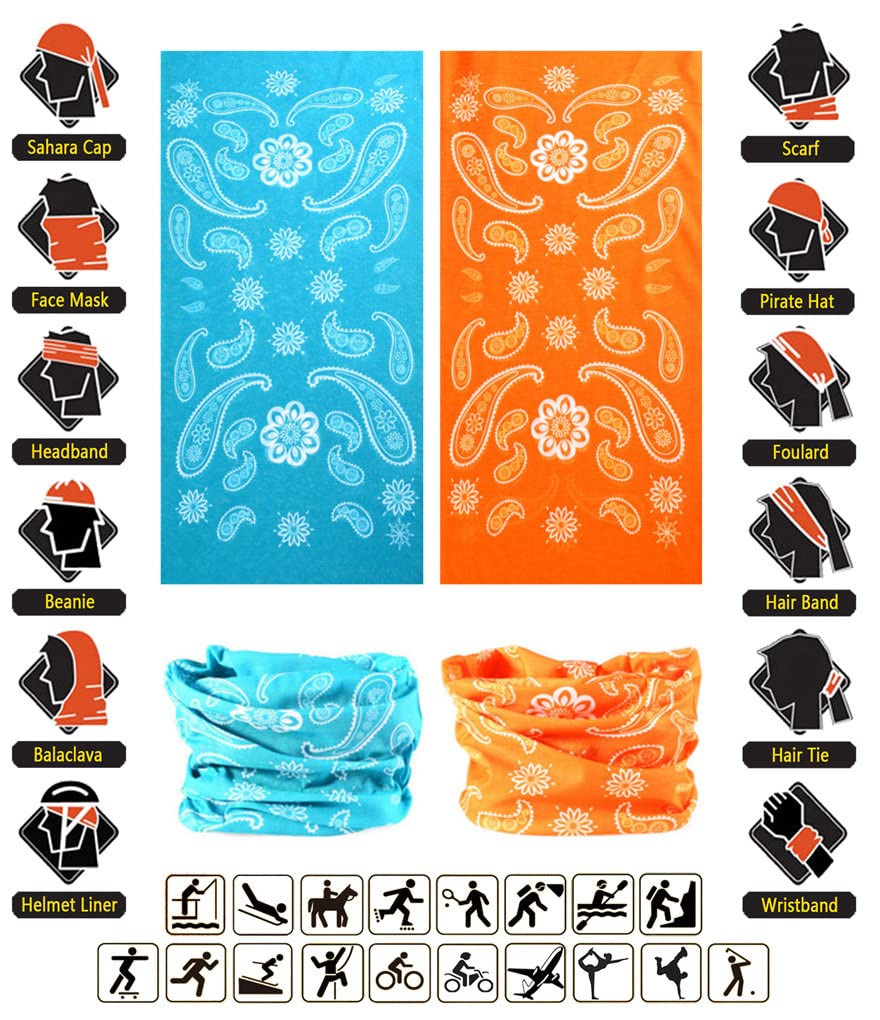 VANCROWN Headwear Head Wrap Sport Headband Sweatband 220 Patterns 12 in 1 Magic Scarf 12PCS & 6PCS 12 in 1 (12PCS.Weave)