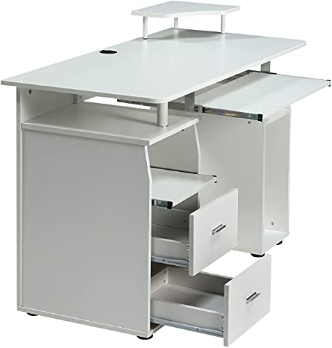 Yliping Classic Design, Computer Desk, Wooden Place Office Desk, 47"x 21"x 33" Computer Desk with Drawer and Keyboard Tray Desk Home Computer