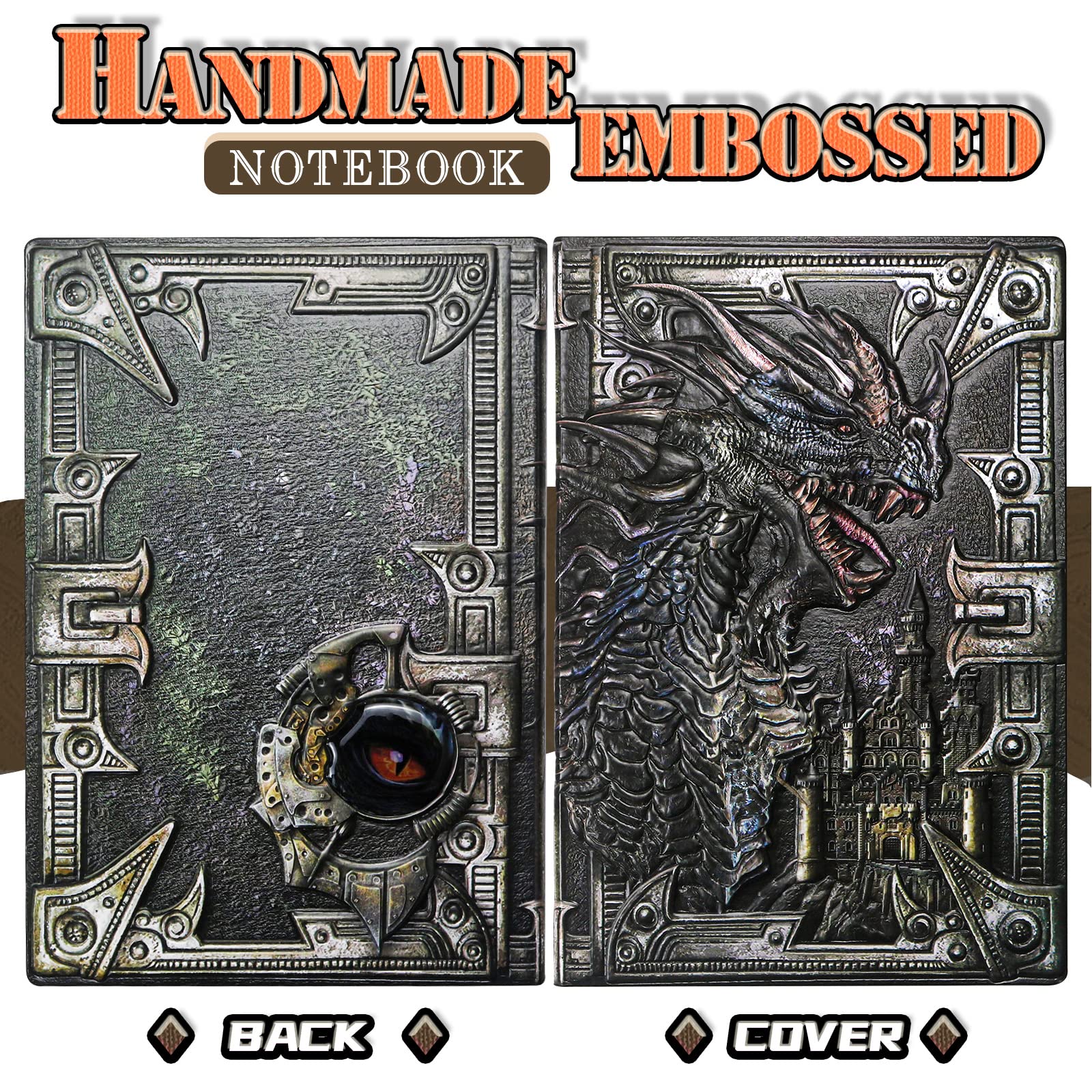 ZYWJUGE Dragon Journal Notebook, Dungeons and Dragons Gifts for Man & Women, DND Notebook Accessories, Journal for Writing, Diary Planner Travel Notebooks with Pen, A5