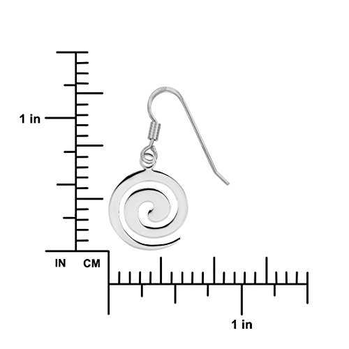 Sterling Silver Swirl Spiral Koru Dangle Earrings