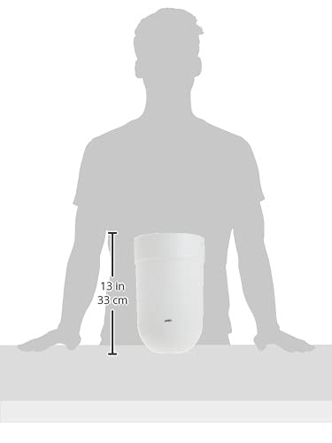 Umbra Touch Waste Can, Small Trash Can with Lid, Swing Lid Waste Basket, Garbage Can with Lid for Washroom/Bathroom, White