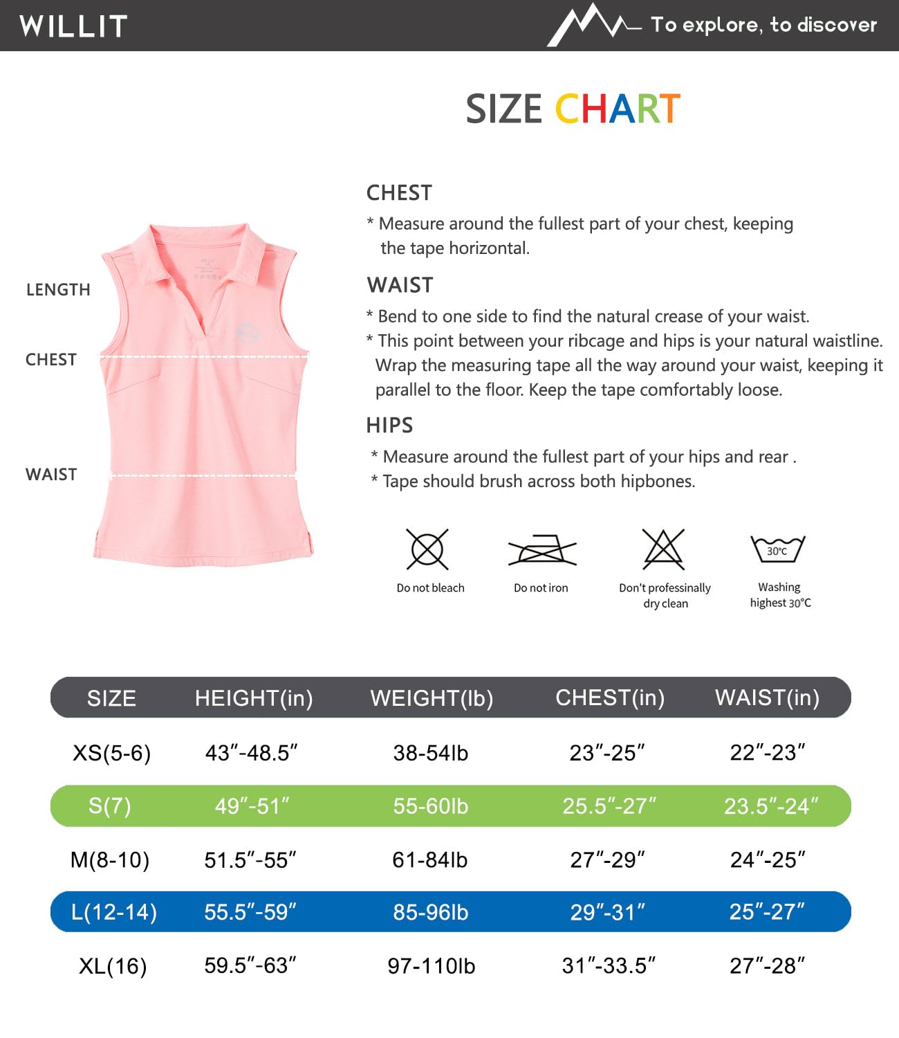 Willit Girls' Sleeveless Polo Shirts Golf Tennis Polo Lightweight Shirts Quick Dry Light Blue M