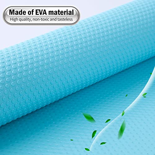Wkae 6 rolls EVA Refrigerator Mats ,Washable Fridge Shelf Liners ,Non-Slip Can be Cut Drawers Table Kitchen Cupboard PlasticTable Placemats Non-Adhesive,59inch×17inch