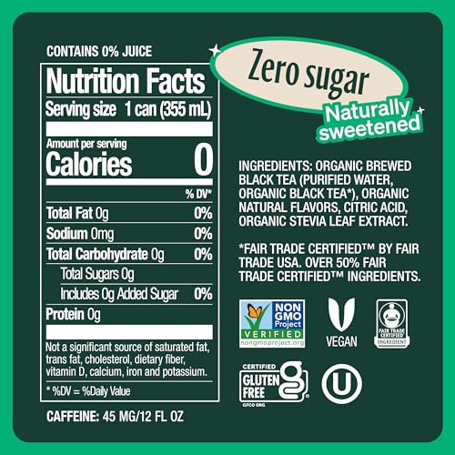 ZEVIA Organic Sweetened Blood Orange Black Tea, 12 FZ