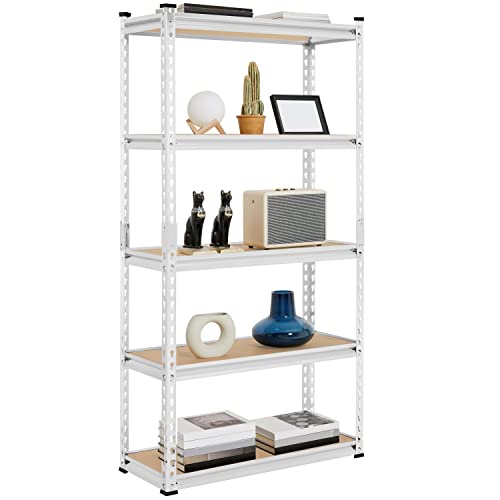 Topeakmart Storage Shelves 5 Tier Adjustable Metal Shelving Unit Utility Shelves Garage Storage Racks for Warehouse Garage Pantry Kitchen- Silver, 29.5 x 12 x 60 Inch