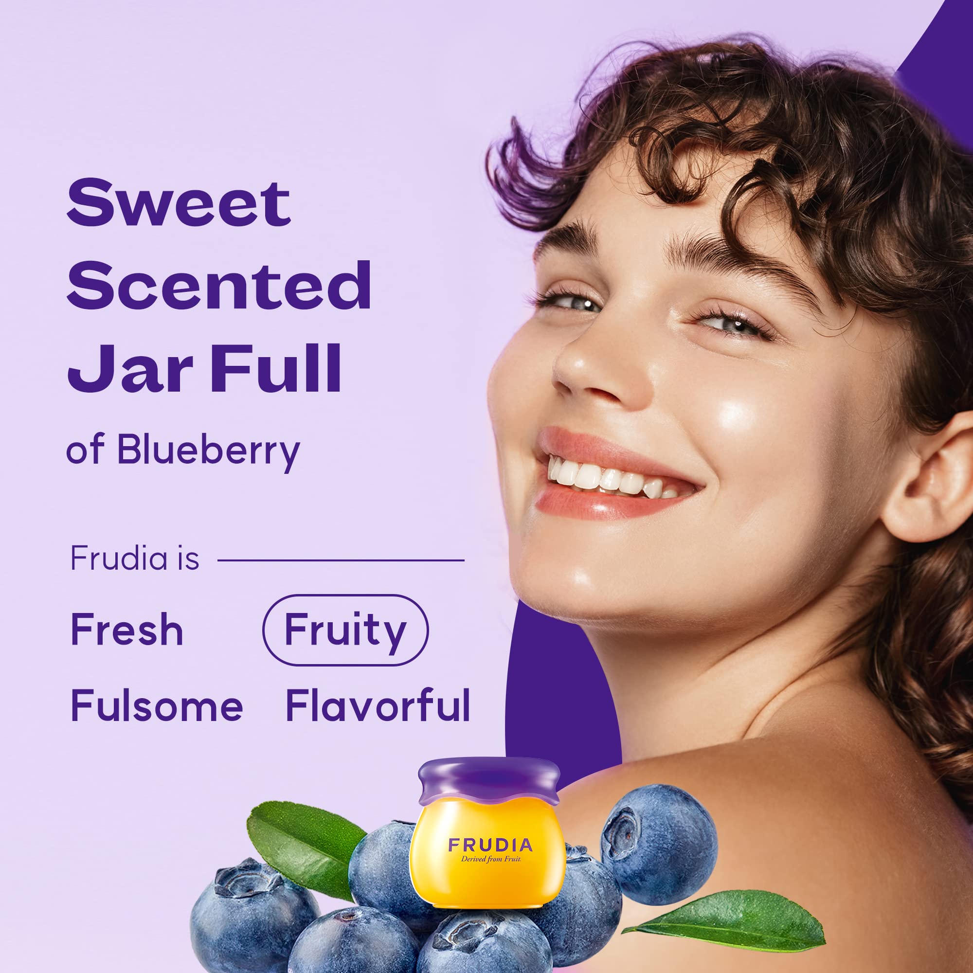 WELCOS FRUDIA Honey Lip Balm β Blueberry | Lip Exfoliating, Moisturizing & Volumizing Dewy Tinted Lip Balm | Organic Lip Balm for Dry & Chapped Lips w/Jeju Blueberry and Honey Extracts (0.33 oz)