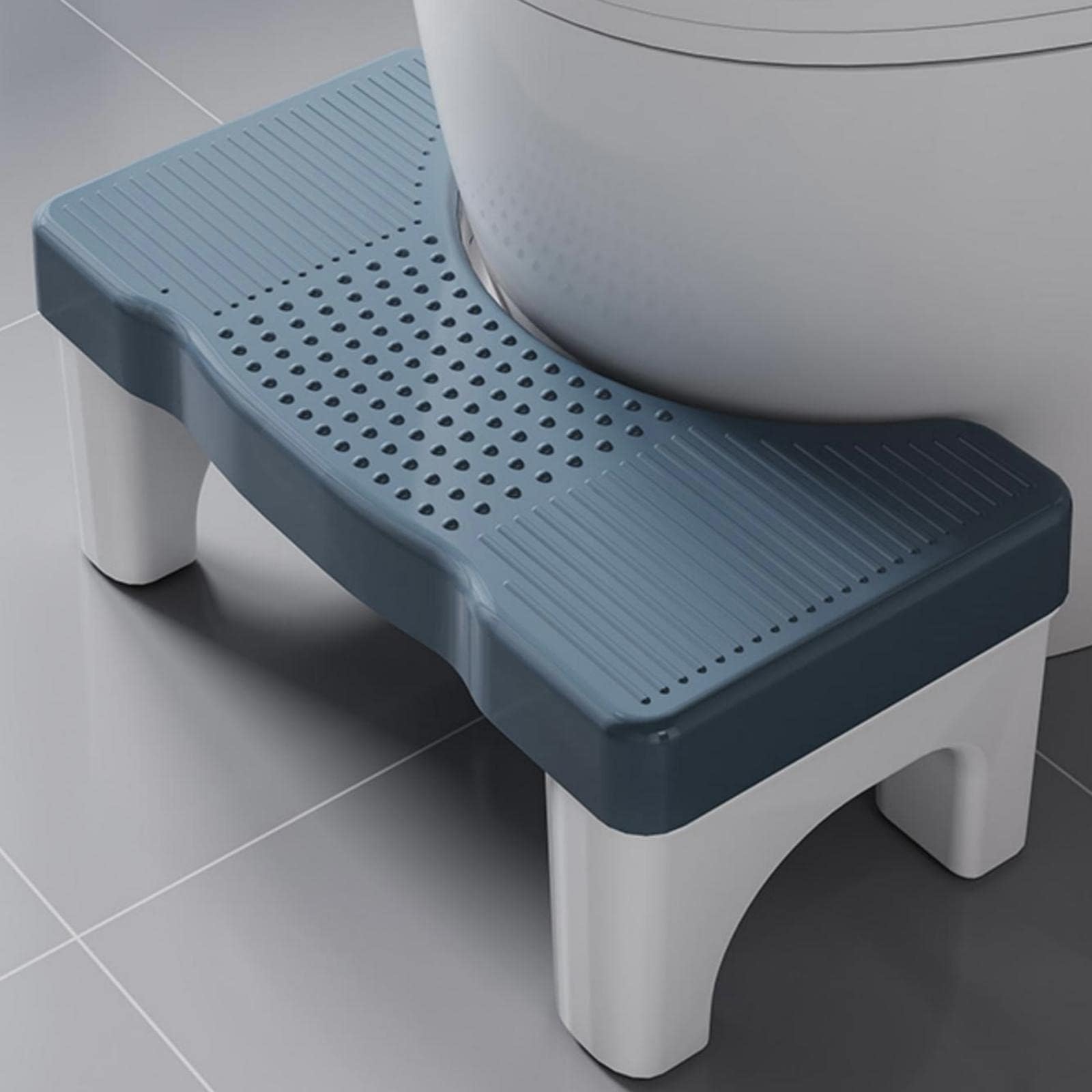 Toilet Stool Squat Adult, Poop Stool for Bathroom Adults, Toilet Foot Stool for Pooping, Toilet Step Stool for Kids, Non-Slip Surface, Sturdy Plastic, Gray