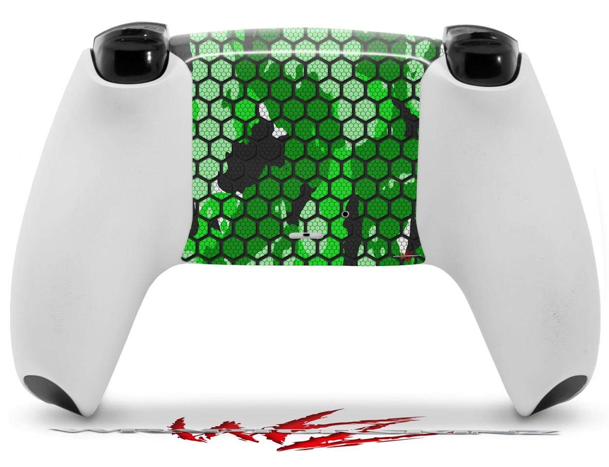 WraptorSkinz Skin Wrap compatible with Sony PS5 DualSense Controller HEX Mesh Camo 01 Green Bright (CONTROLLER NOT INCLUDED)