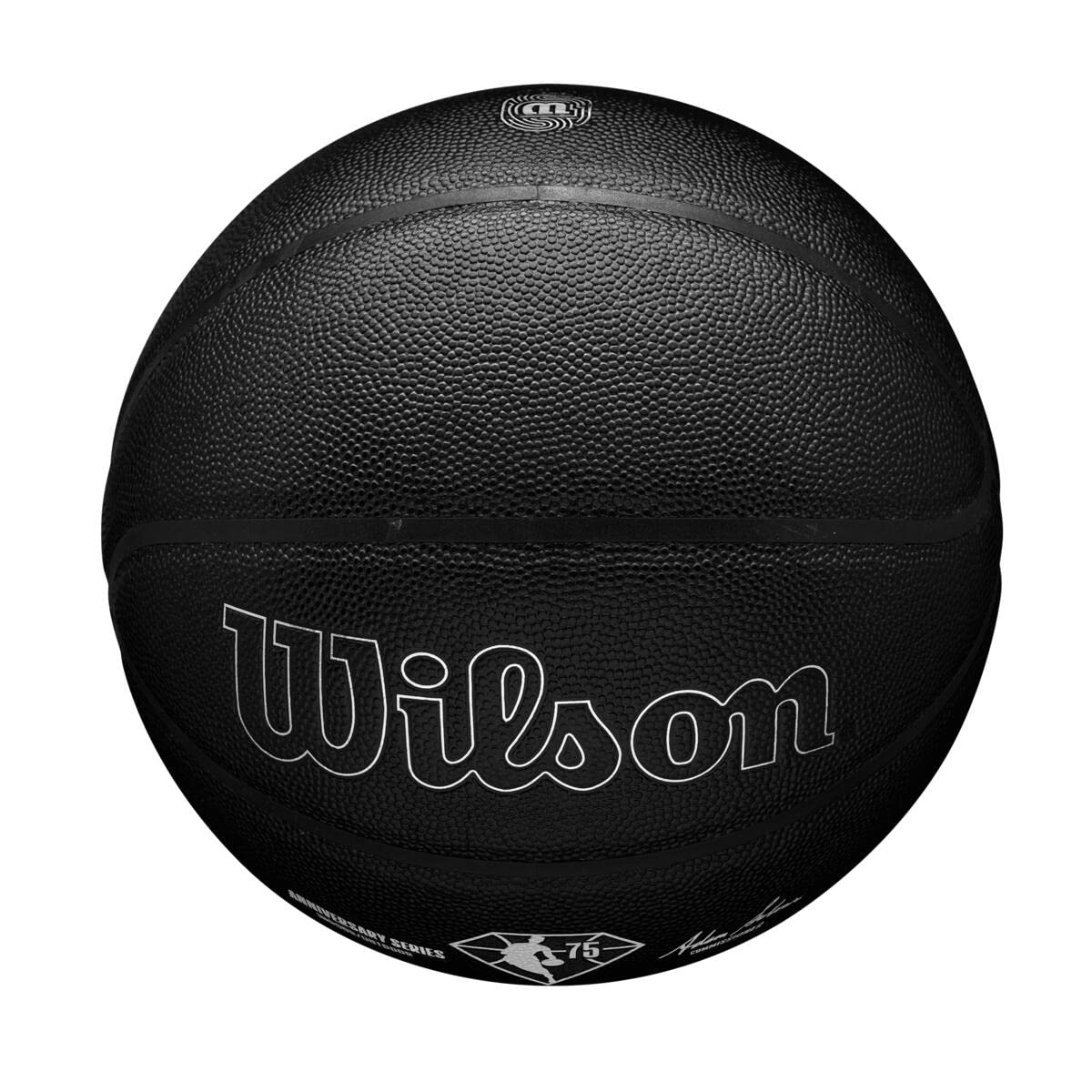 WILSON NBA 75th Indoor Outdoor Basketball - Black/Silver, Size 7-29.5"