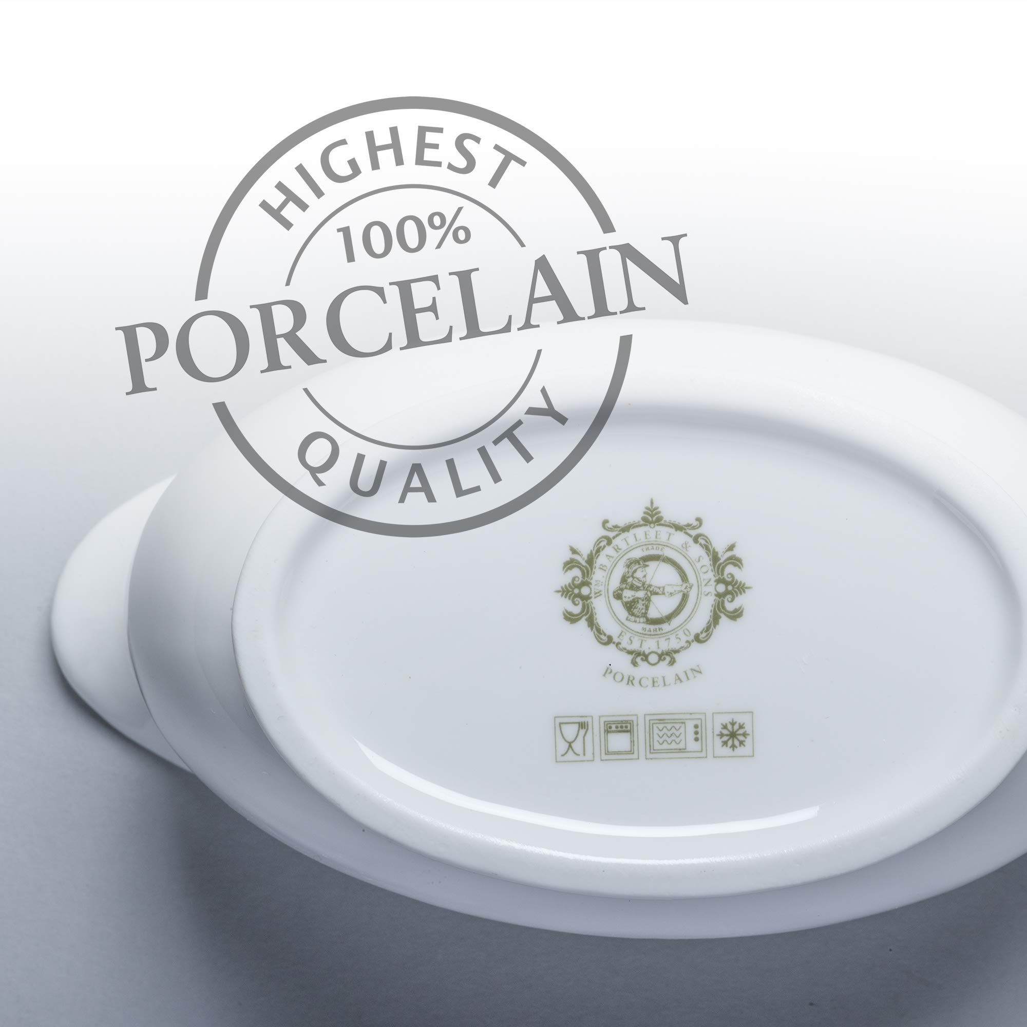 WM Bartleet & Sons 1750 T194 Wm Bartleet & Sons Traditional Porcelain Gravy and Sauce Boat 240ml, White