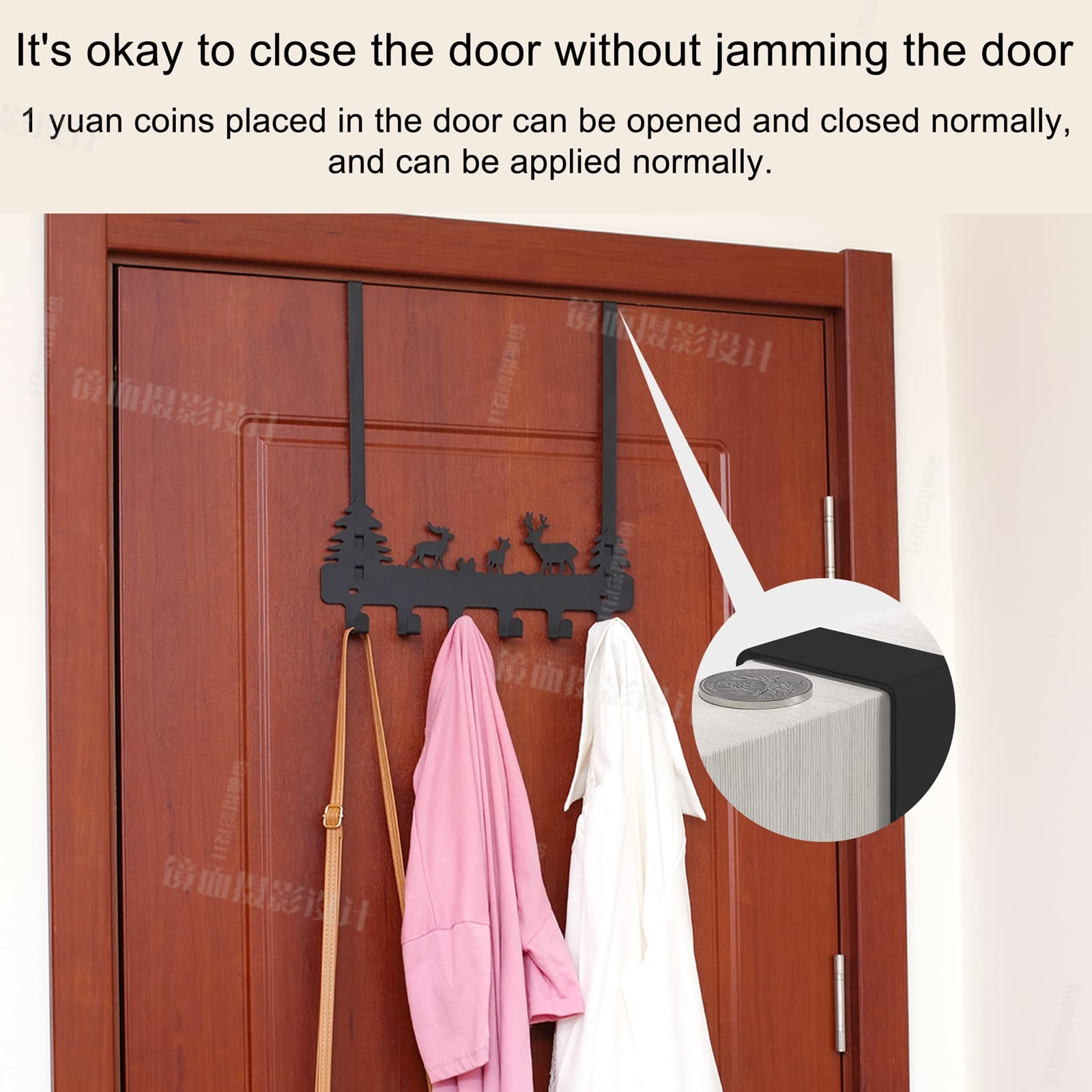 VLEJEARI Over The Door Hooks 2 Pack Storage Hanger Shower Door Hooks White 6 Hangers