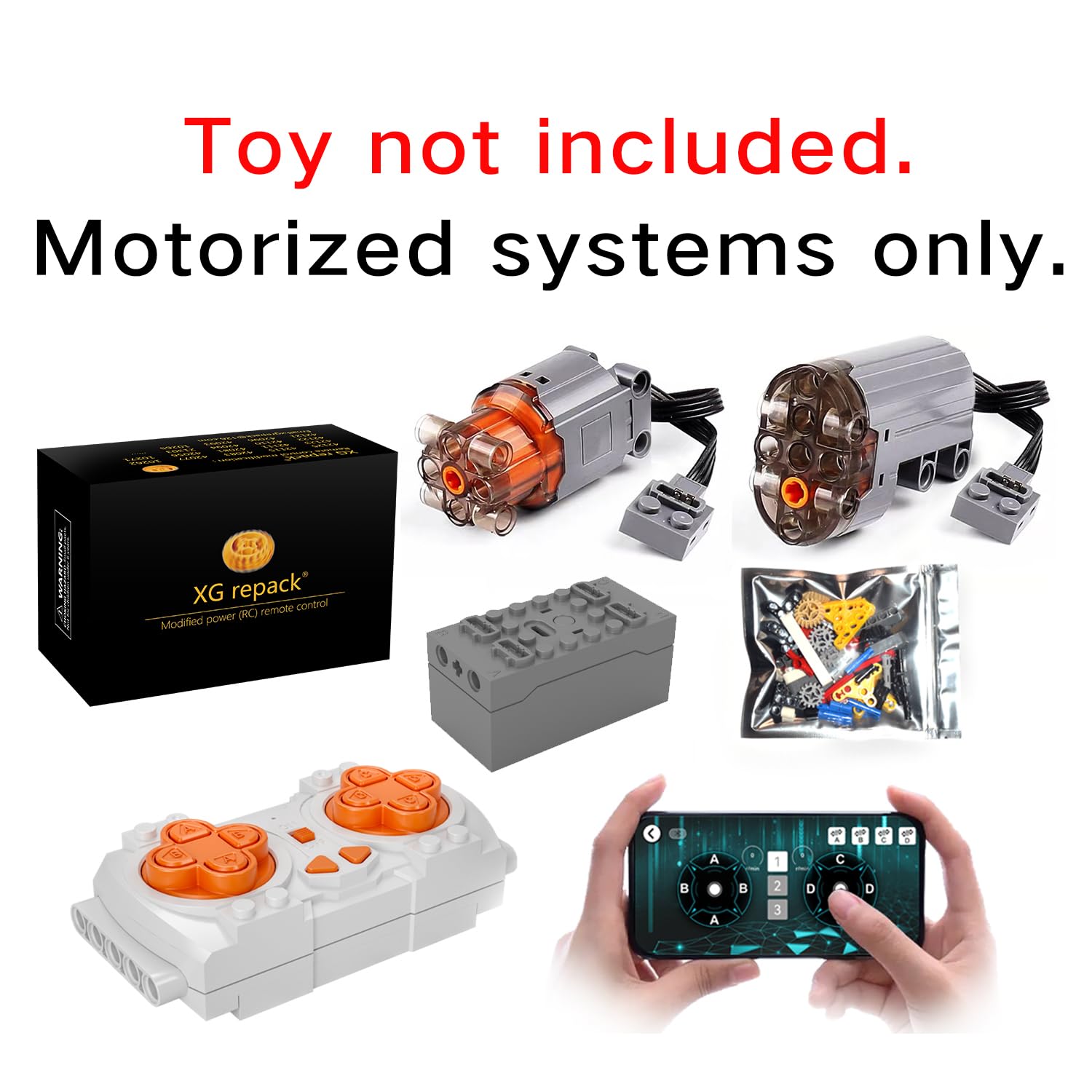 XGREPACK 42127 Motor Remote Control Kit for Lego Technic The Batman – Batmobile 42127 Building Kit (Playset not Included, only Power Motor System)