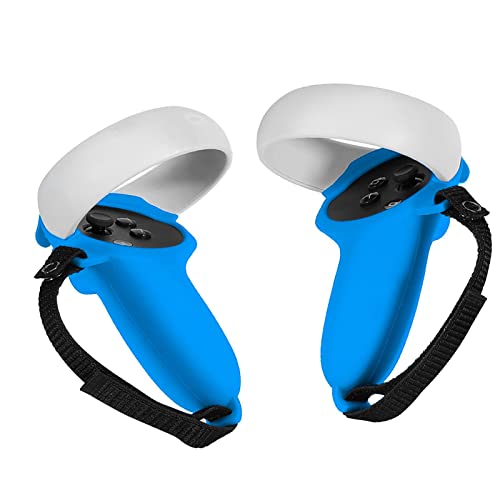 balikha Silicone Touch Controller Grip Protective Cover Sleeve for Quest 2 VR, Ease to Install Remove - Blue