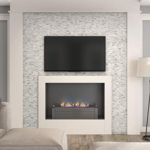 SpeedTiles FREEZY Timeless Natural Stone Tiles - Modern Peel & Stick Marble Tiles for Kitchen Backsplash, Fireplace, Interior Wall - 3X Faster Installation with No Mortar, No Grout - Sample