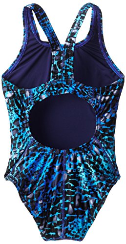 Speedo Big Girls' Shatter Skin Youth Superpro Swimsuit, Blue, 26