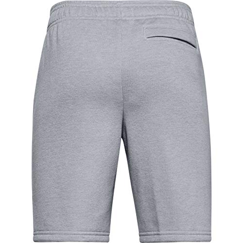 Under Armour Boys' Rival Fleece Logo 2 Shorts , Mod Gray Light Heather (011)/Onyx White , Youth Small