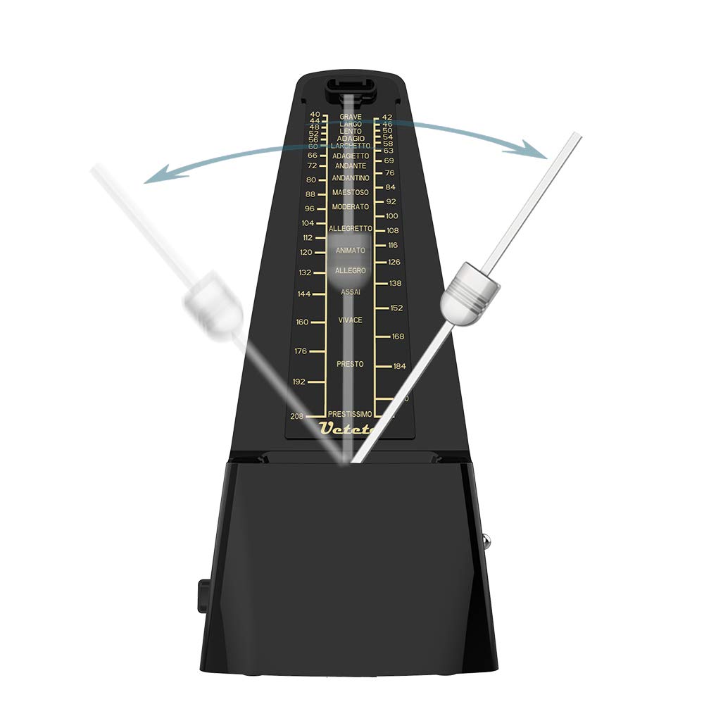Ueteto Mechanical Metronome Black/Loud Sound Piano Drum Violin Guitar