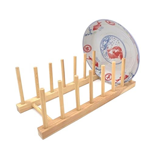TBMAKE Dish Racks Multi-Levels Wooden Dish Drain Rack Kitchen Lid Holder Organizer Domestic Drying Shelf Pan Cupboard Display Sink Stand Drainer