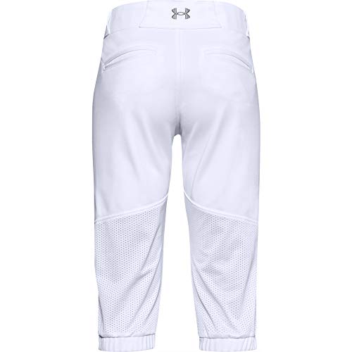 Under Armour Girls' Vanish Softball Pants , White (100)/Baseball Gray , Youth X-Small