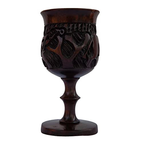 Wine cup in carved wood