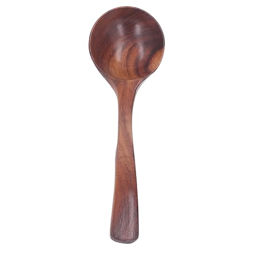 Serving Ladle Solid Wood Curved Handle Wooden Spoon Elegant Safe and Reliable Hotel Kitchen Utensils (Type A)