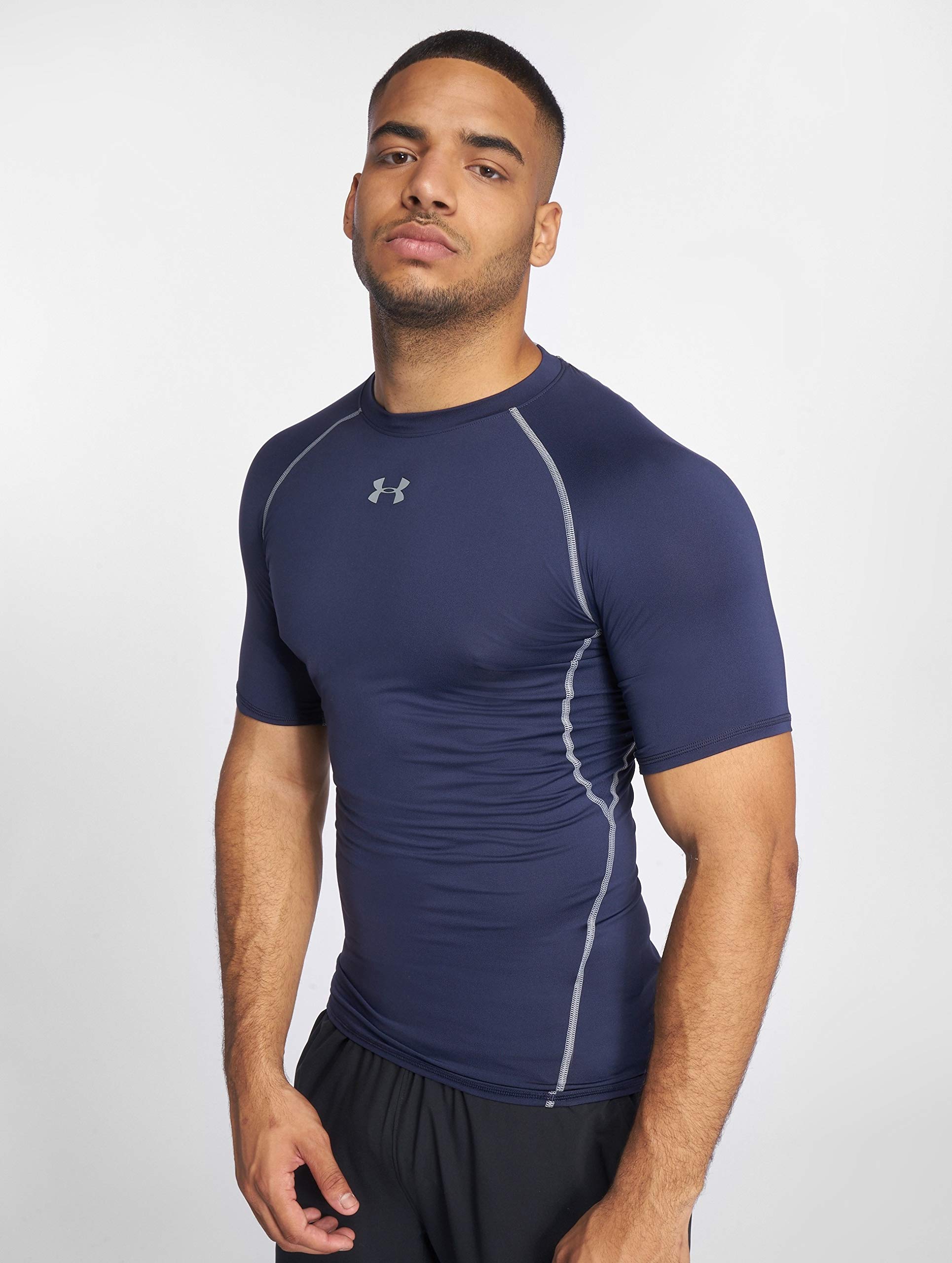 Under Armour Men's UA HeatGear Armour Short Sleeve Compression Shirt MD Navy