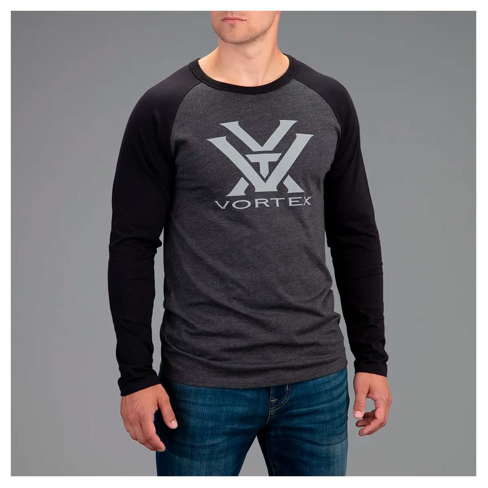 Vortex Optics Raglan Core Logo Long Sleeve Shirt - Charcoal Heather - XX-Large