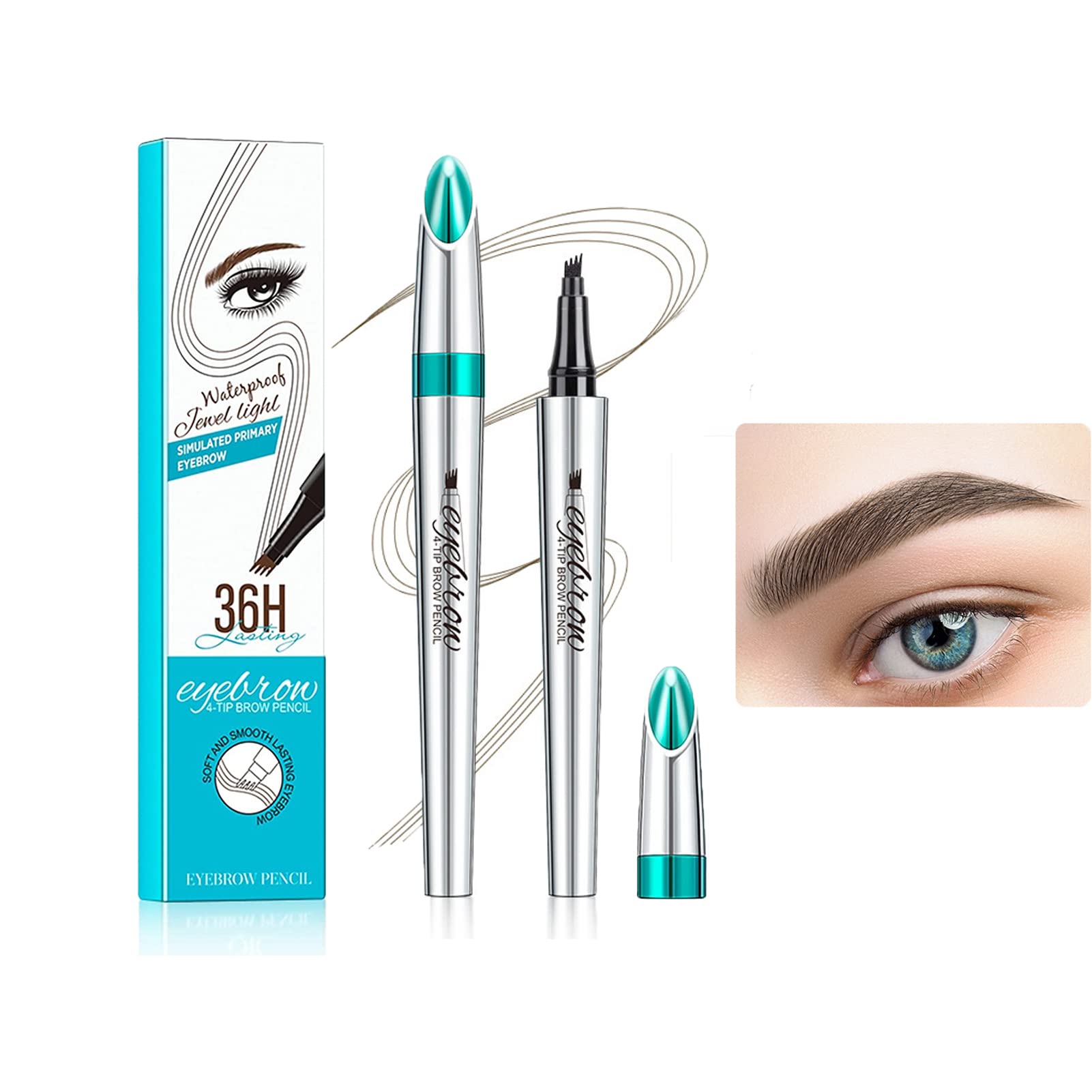 Udream Eyebrow Pencil Dark Brown,brow pencil,Liquid Waterproof Eyebrow Pencil,Eye Brow Pencils for Women,Eyebrow Microblading Pen,Eye Makeup Eyebrow Pen Long-Lasting Waterproof Micro 4 Point Brow Pen