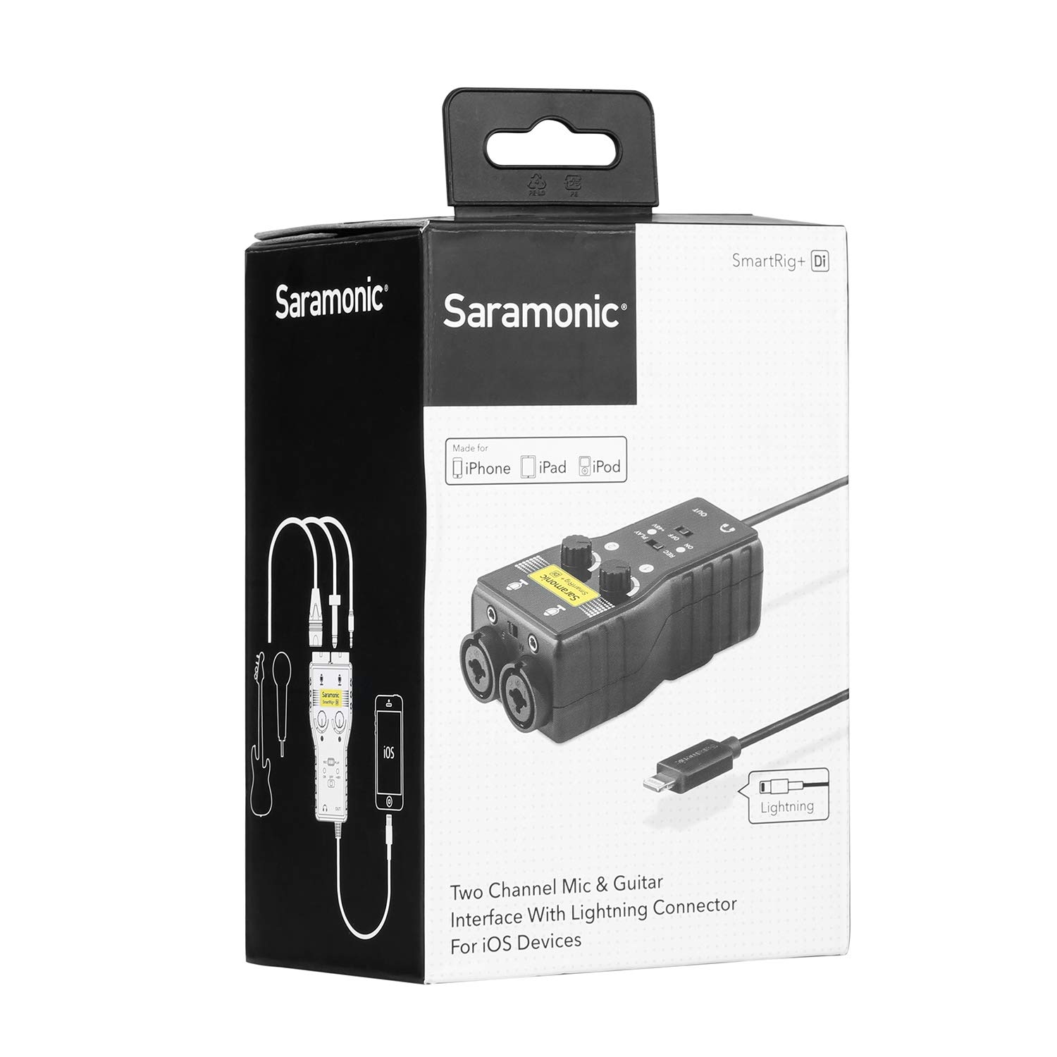XLR Microphone Preamp Adapter for Smartphone Vlog Karaoke, Saramonic Mic with 6.3mm Guitar Adapter & Phantom Power Preamp Amplifier for iPhone13 12 11 X 8 8 Plus 7 7 Plus 6 iPad iPod, Android