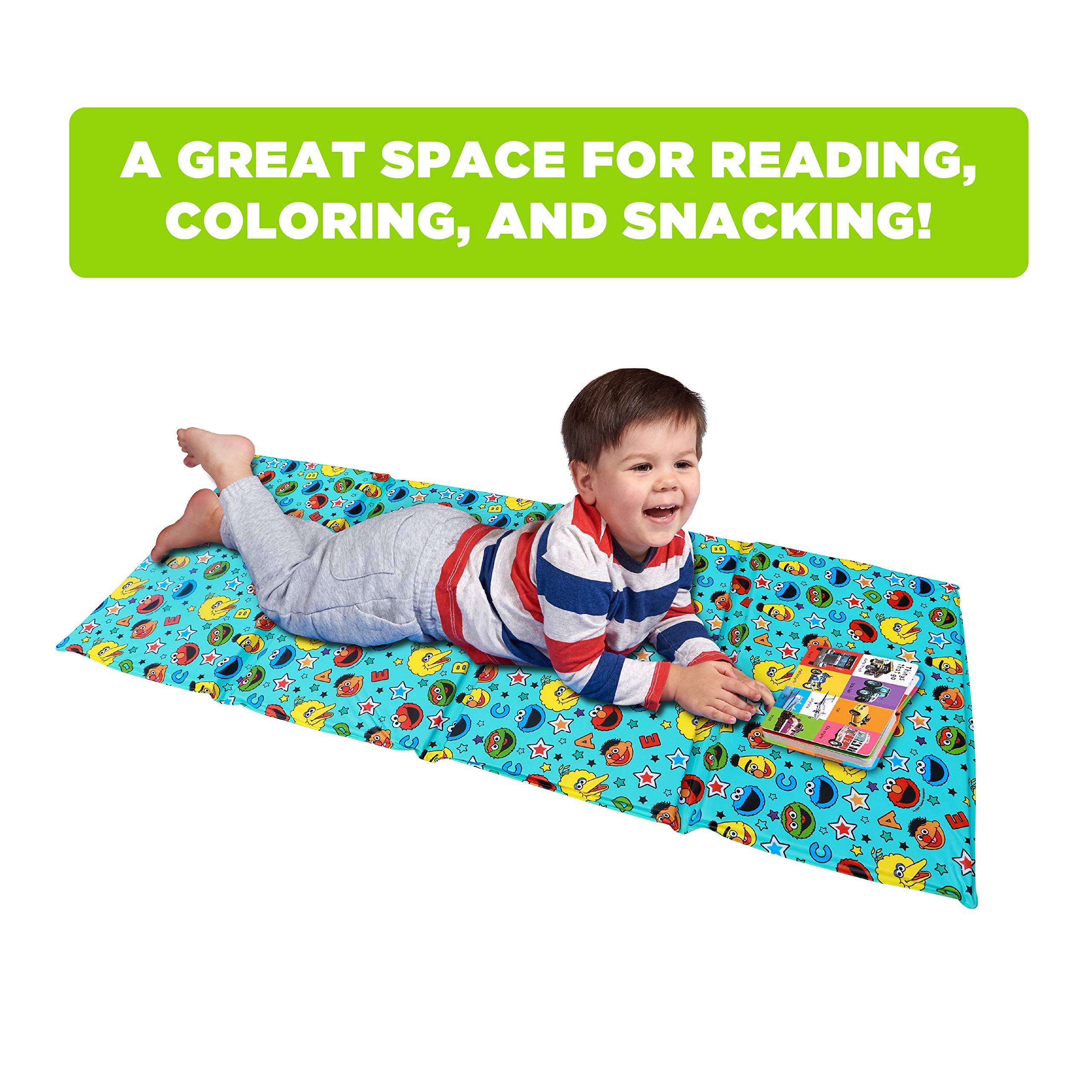 Sesame Street Cushioned Activity & Nap Mat - Elmo, Big Bird, Cookie, Burt, Ernie, & Oscar The Grouch