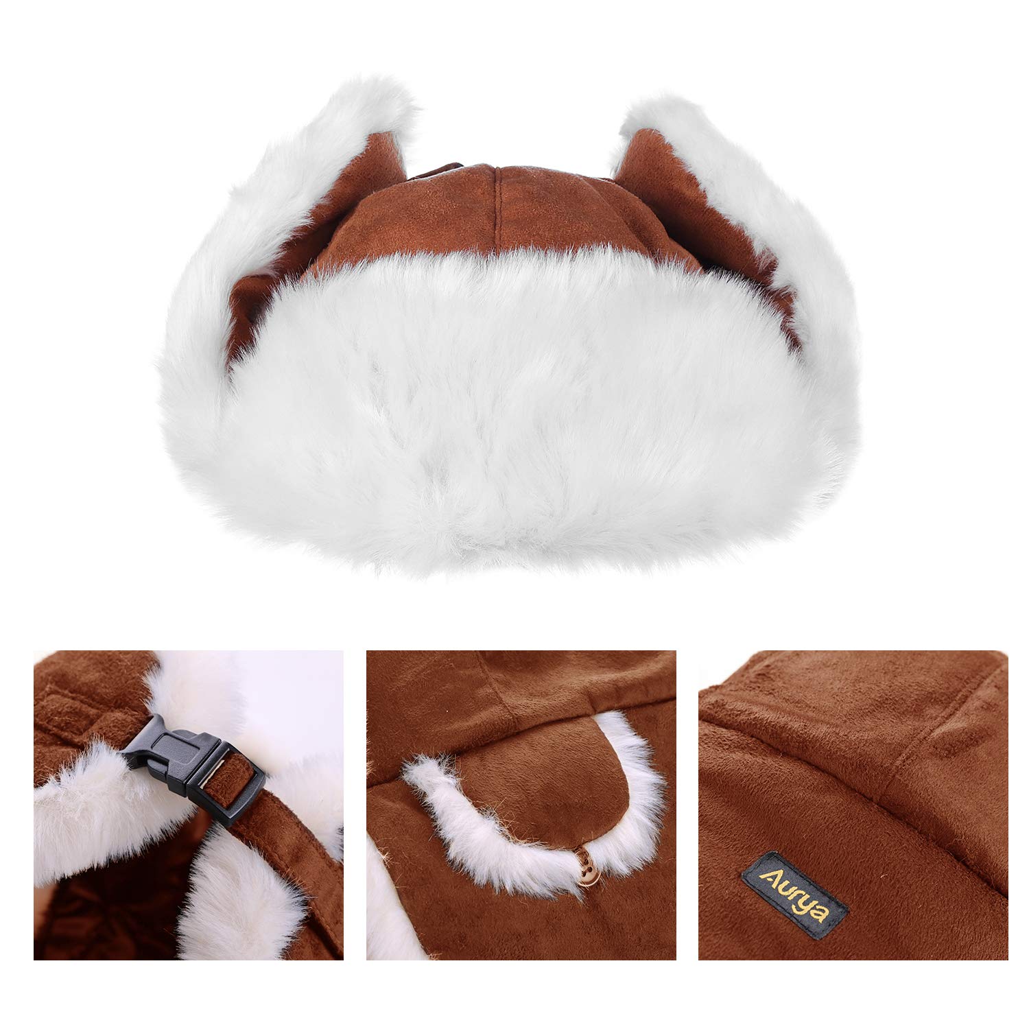 Winter Trapper Trooper Hat Unisex Ushanka Aviator Russian Hat Outdoor Hunting Skiing Hat Cap with Ear Flap(Black)