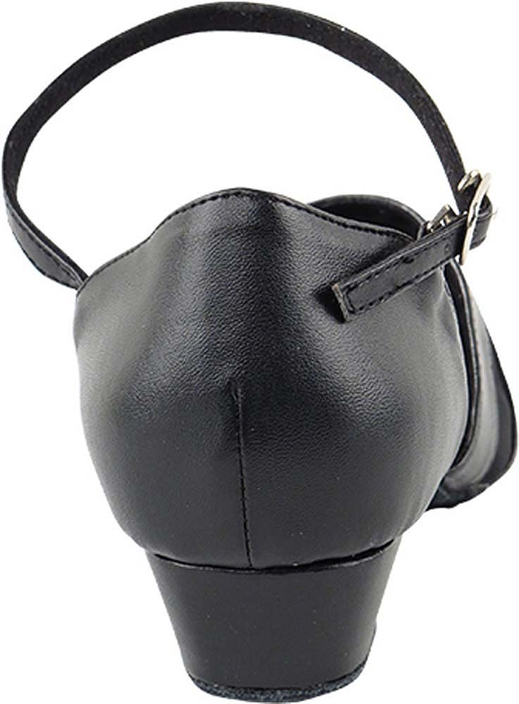 Women's Ballroom Dance Shoes Salsa Latin Practice Dance Shoes Black PU 2719FTEB Comfortable - Very Fine 1" Heel 6 M US [Bundle of 5]