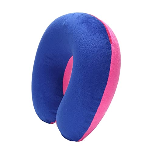 ZIFARM Bed Pillows, Travel Office Headrest U-Shaped Inflatable Short Plush Cover Inflatable Pillow Pillow Support Cushion Neck Pillow