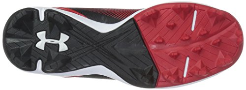 Under Armour Boy’s Leadoff Mid Jr. RM Baseball Shoe, Black (061)/Red, 8 US Unisex Little Kid