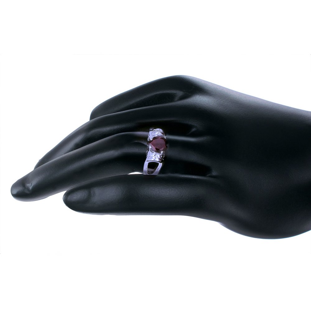 Vir Jewels 1 cttw Heart Shape Garnet Ring in .925 Sterling Silver with Rhodium Plating Size 9