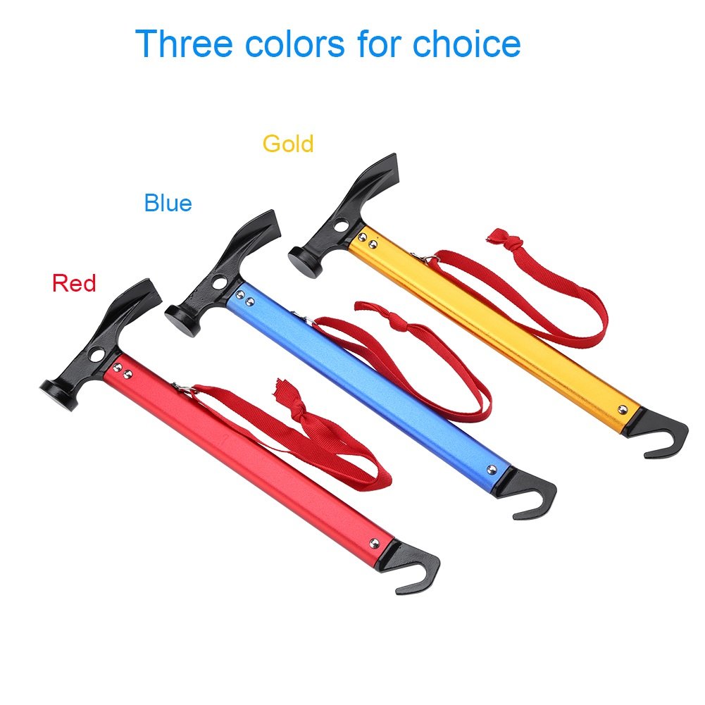 Tent Peg Puller Outdoor Camping Tent Peg Stake Puller Extractor Multi-function Camping Tool (Color : Red)