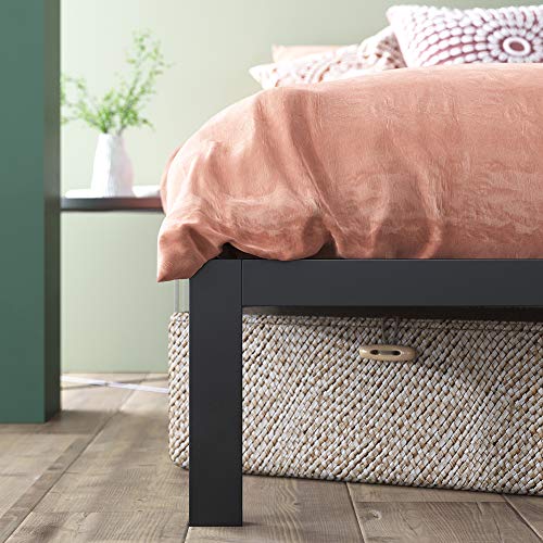 ZINUS Mia Metal Platform Bed Frame / Wood Slat Support / No Box Spring Needed / Easy Assembly, Black, King
