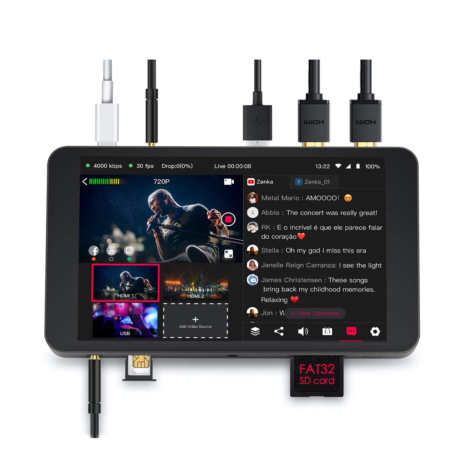 YOLOLIV YoloBox Portable Live Stream Studio Equipment Encoder Switcher Recorder Monitor