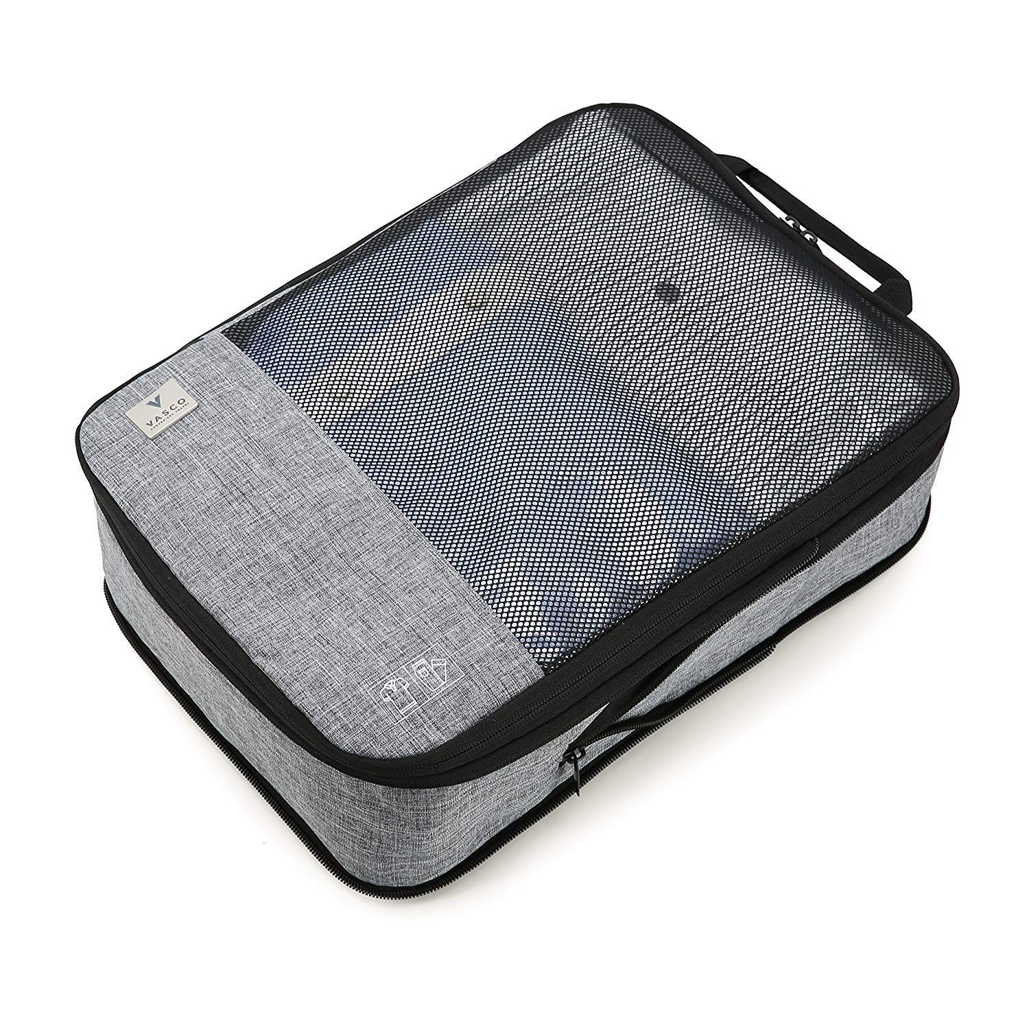 VASCO Compression Packing Cubes for Travel – Premium Set of 4 Luggage Organizer Bags (S+2M+L) Black