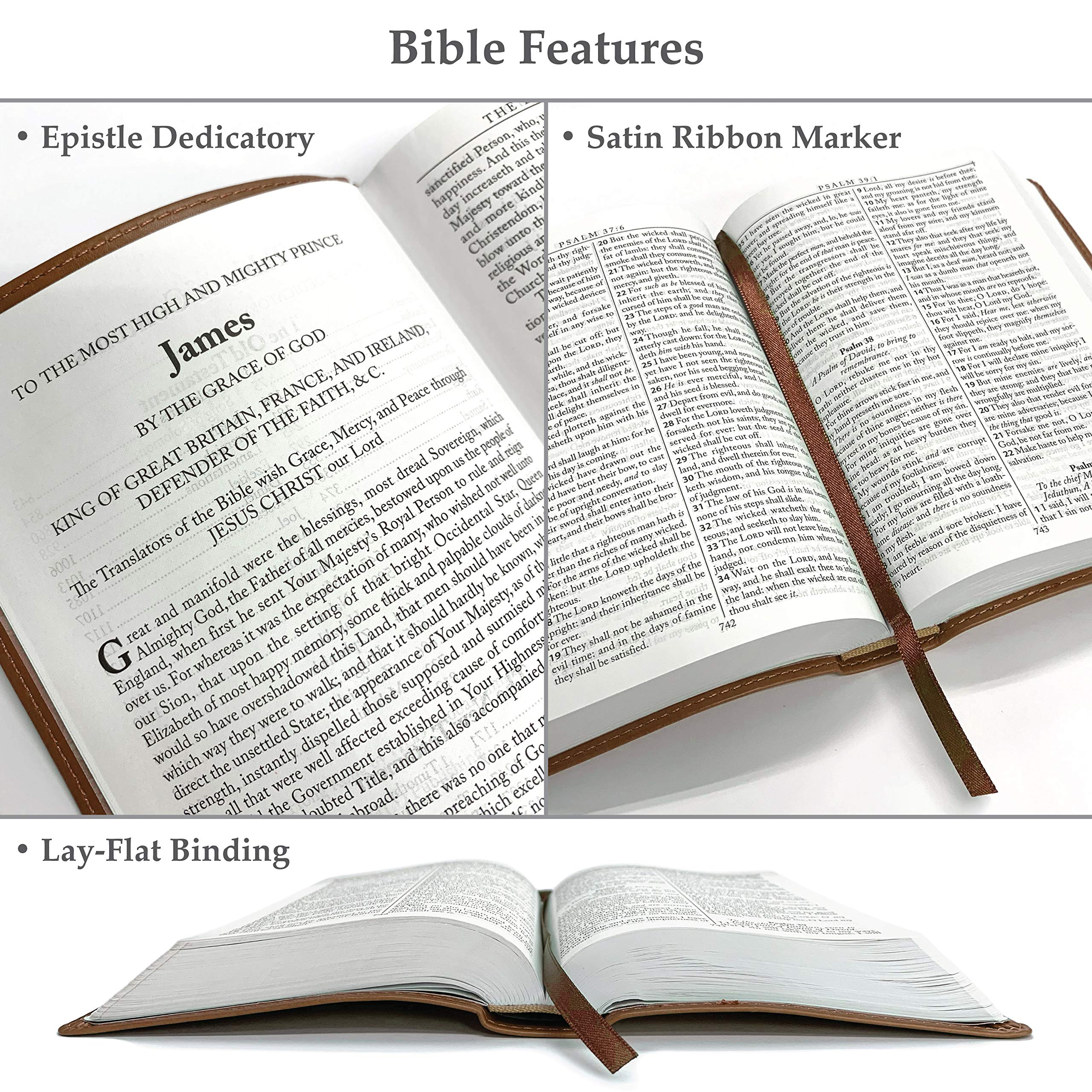 Wedding Bible Gift Set with KJV Bible & Silver-Plated Frame Ornament with Crystals from Swarovski
