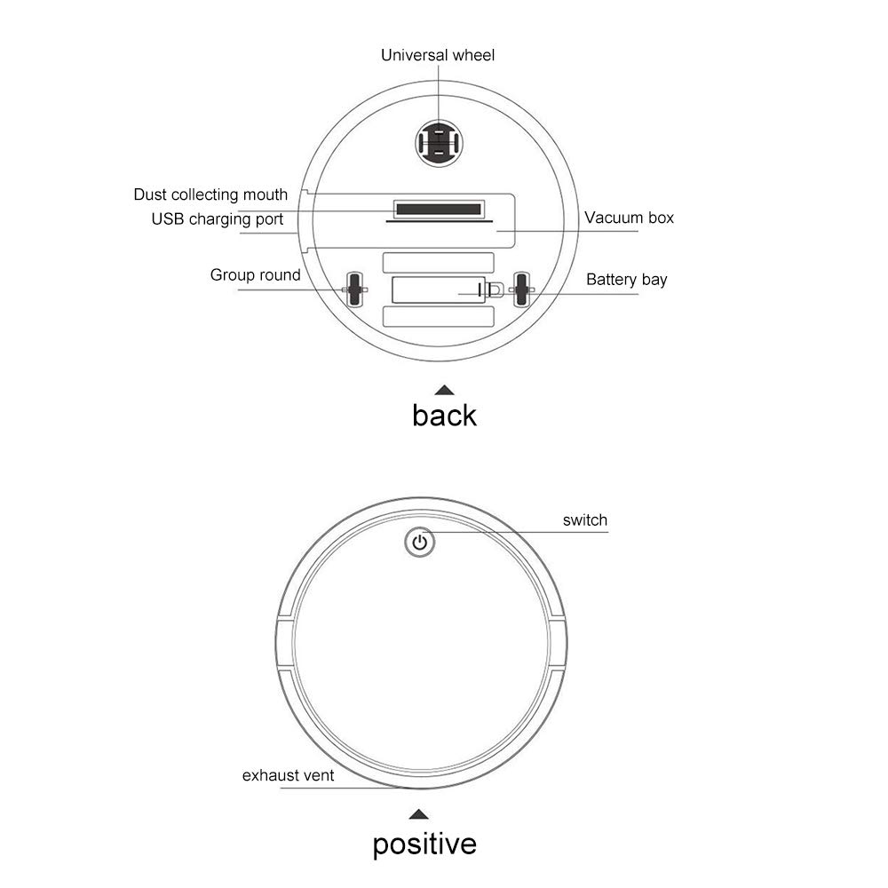 XINJIA Robot Vacuum Cleaner,Automatic Rechargeable Smart Clean Sweeping Robot,Intelligent Sweeper,Automatic Smart Robot Vacuum Cleaner Mop for Floor Carpet Pet Dog Hair