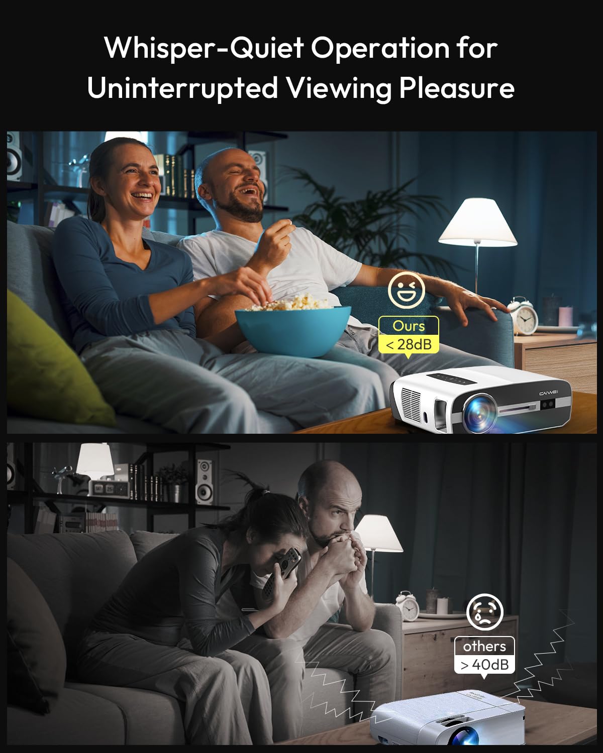 UHD 4K Projector with 5G Wifi Bluetooth, Home Cinema Daytime Projector for Gaming Office Works 13,000Lumens LCD Smart Projectors Wireless Casting with iPhone Laptop Netflix Disney+