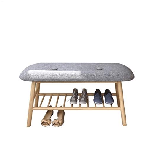 ZHYH Solid Wood Simple Door wear Shoes Bench Fabric Sofa Stool Home Stool Footstool Shoe Cabinet