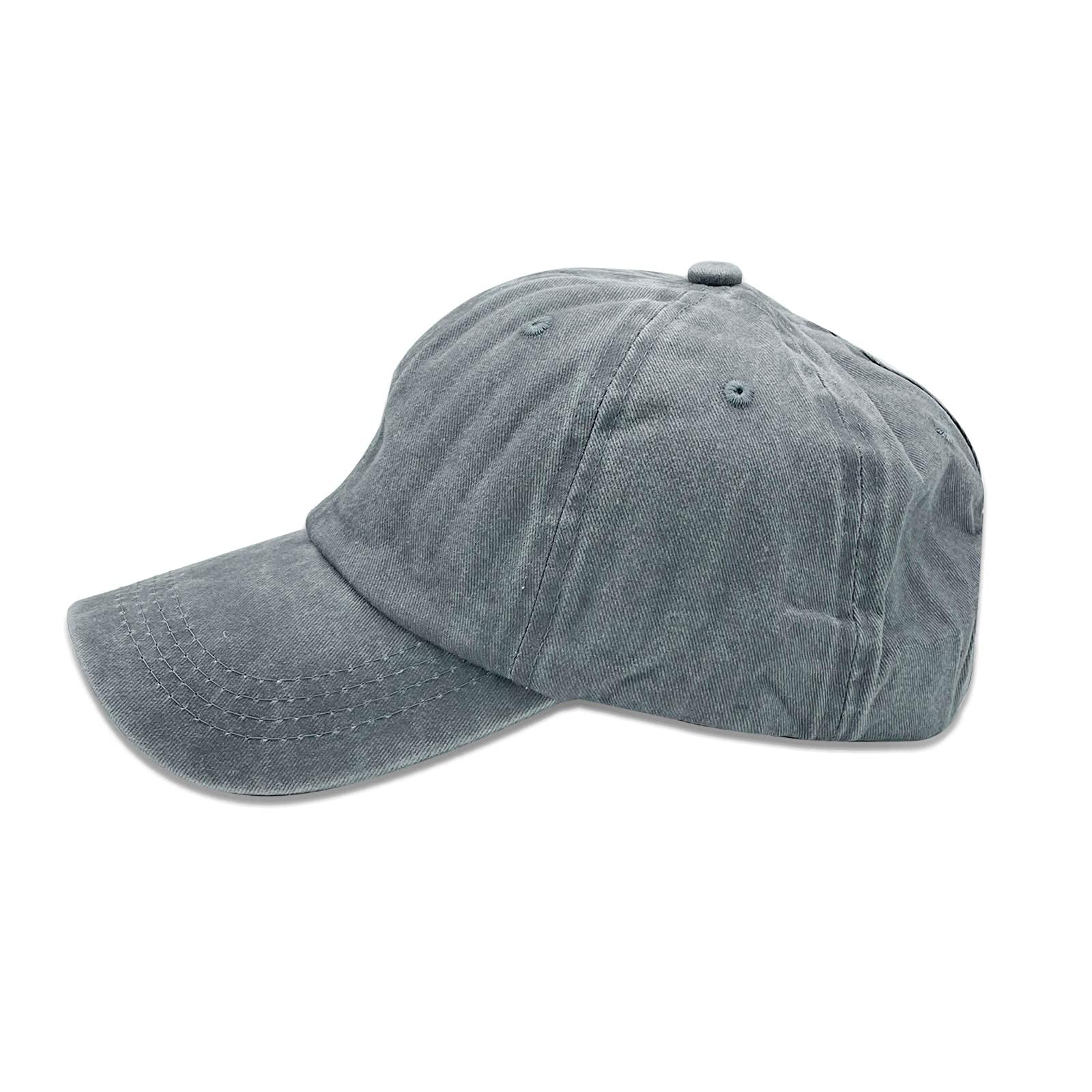 Waldeal Boys' Adjustable Plain Baseball Cap Vintage Washed Cotton Custom Dad Hat Grey